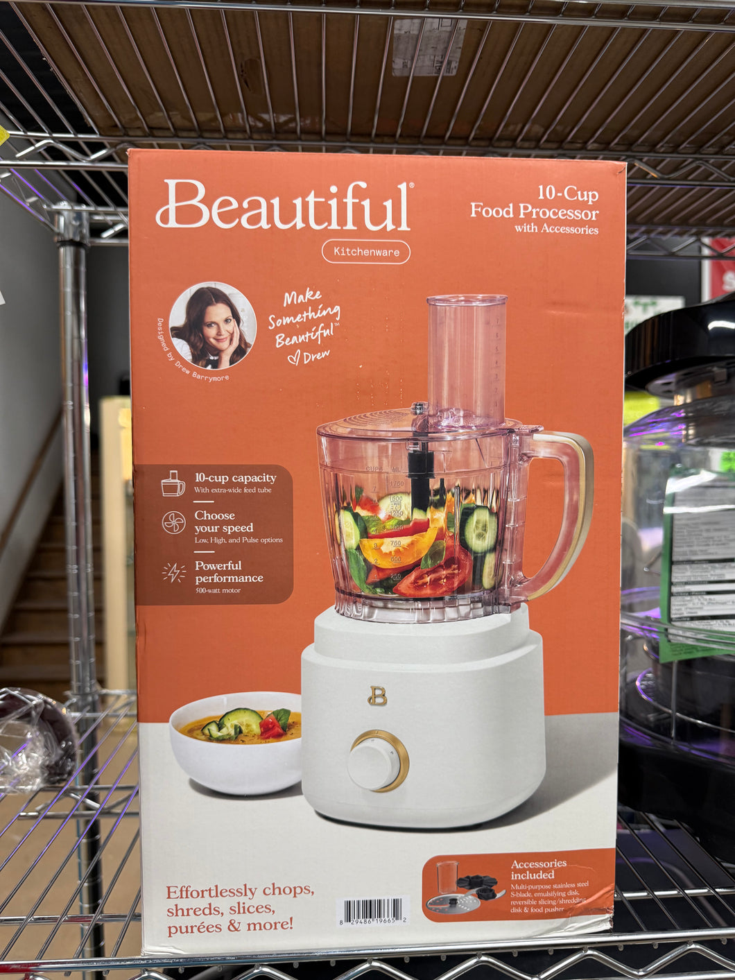 Beautiful 10-Cup Food Processor with Accessories, White Icing by Drew ...