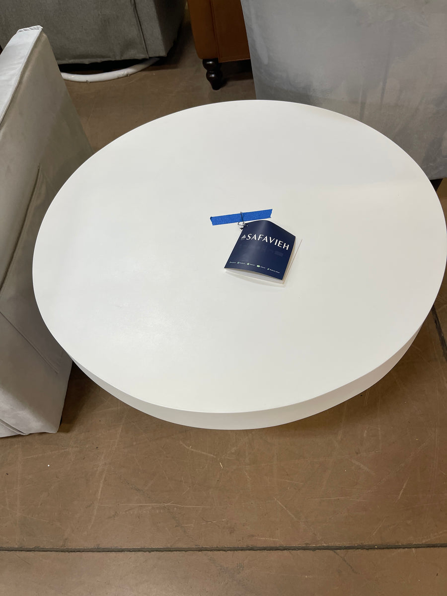 SAFAVIEH Jaria Solid Paper Mache Round Coffee Table, White- new – Big ...