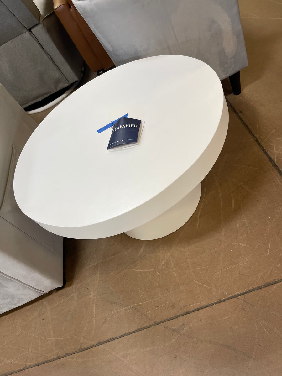 SAFAVIEH Jaria Solid Paper Mache Round Coffee Table, White- new – Big ...